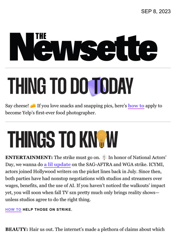 The Newsette: Happy National Actors’ Day! 🎭 | Milled