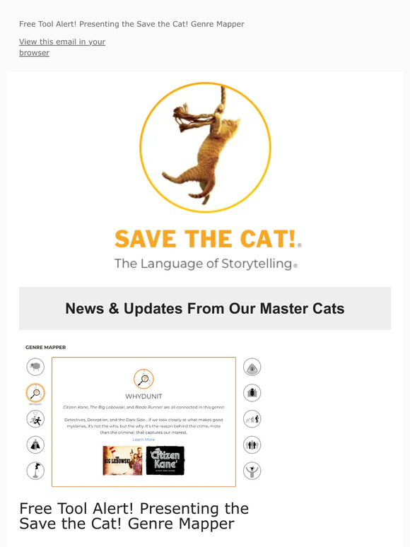 Save the Cat: Free Tool Alert! Presenting the Save the Cat! Genre ...