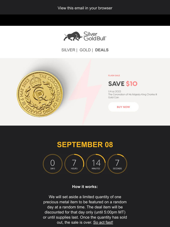 Silver Gold Bull: ⚡Flash Sale: 1/4 oz 2023 The Coronation of His ...