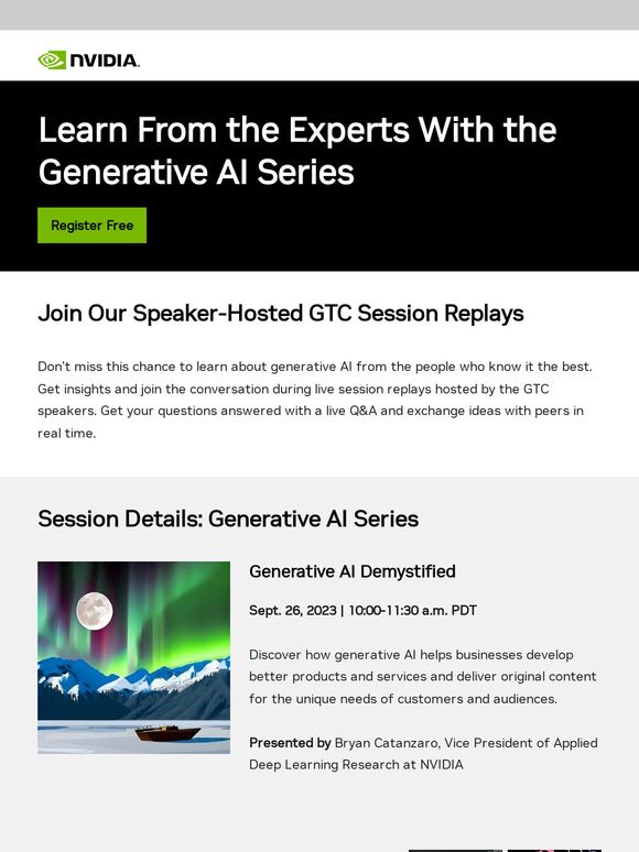 Nvidia: Connect with NVIDIA speakers on generative AI | Milled