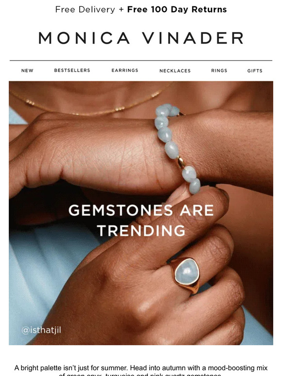 Monica Vinader: TRENDING: color-pop gemstones | Milled