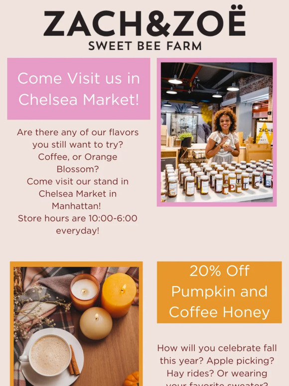 Zach and Zoe Sweet Bee Farm: Cozy Up To More Fall Flavors! 🍵💫 20% Off ...