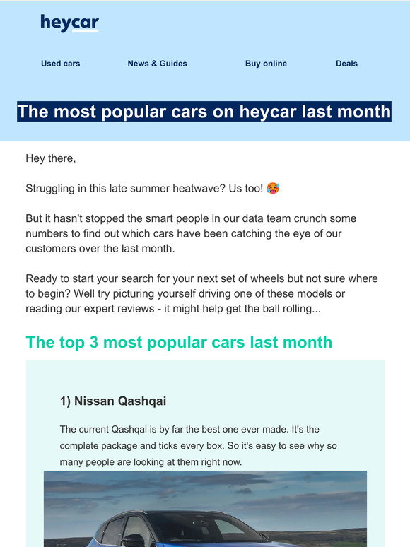 heycar: The top three most popular cars on heycar right now are... 🥁 ...