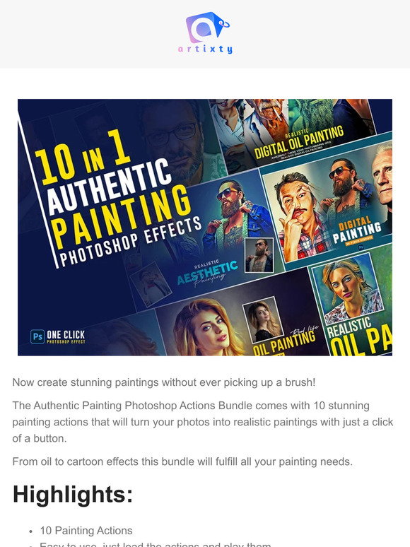 Artixty: 10-In-1 Authentic Painting Photoshop Actions Bundle Is Here ...