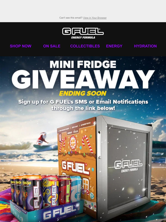 G FUEL: 🎉 Don't Miss Out on our Mini Fridge Giveaway 🎁🏆 | Milled
