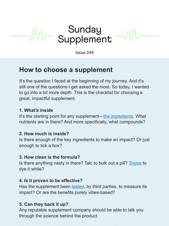 Heights: Your official supplement checklist | Milled