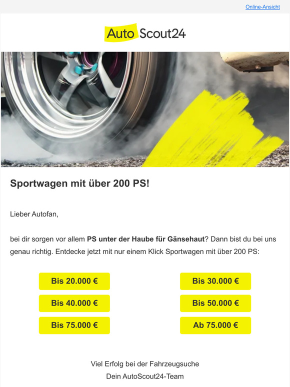 AutoScout24: Sportwagen mit über 200 PS entdecken! | Milled