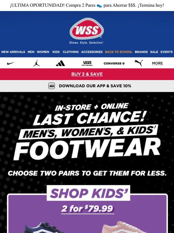 WSS: LAST CHANCE! Buy 2 Pairs 👟 to Save $$$. Ends today! | Milled