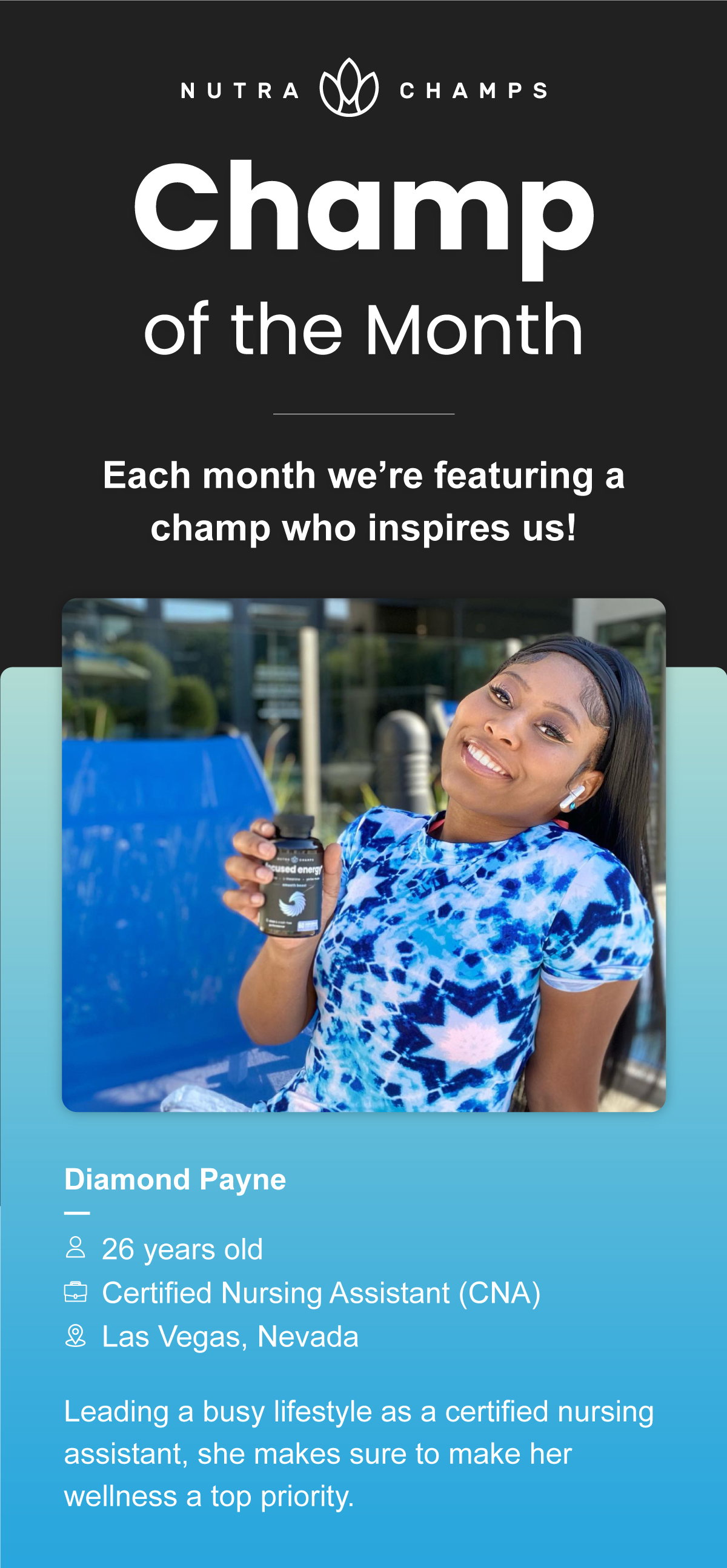 NutraChamps: Check out our amazing champ of the month, Diamond! | Milled