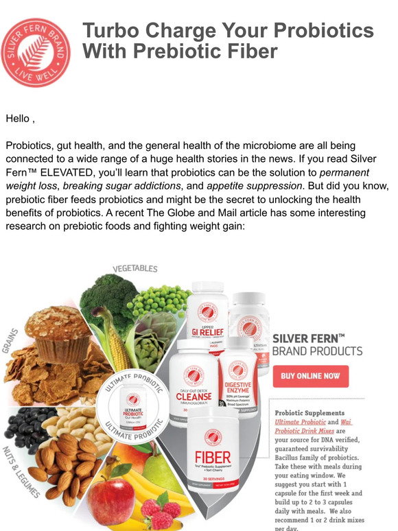 Silver Fern Brand: Turbocharge Your Probiotics with Prebiotic Fiber ...