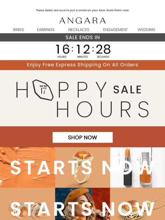 Angara: Woohoo! Happy Hours Sale Starts Now 😊 | Milled