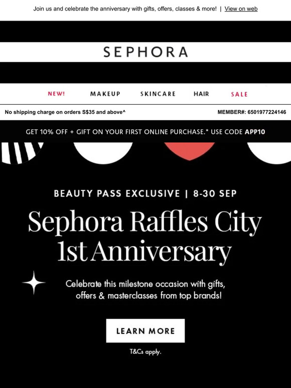 Sephora: 🎉 —, Sephora Raffles City turns 1! | Milled