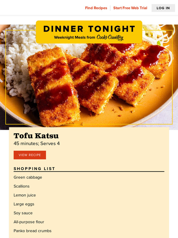 America's Test Kitchen: Dinner Tonight: Tofu Katsu | Milled