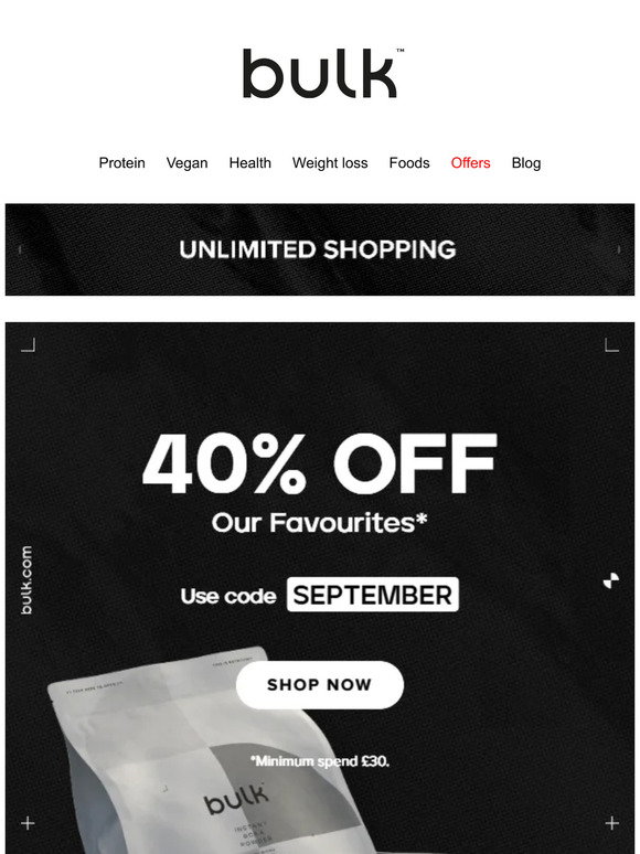 BULK POWDERS: Final call: 40% off Our Favourites | Milled