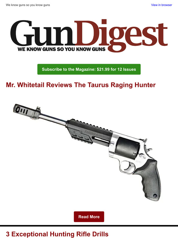 Gun Digest Store: Taurus Raging Hunter Review | Hunting Rifle Drills ...