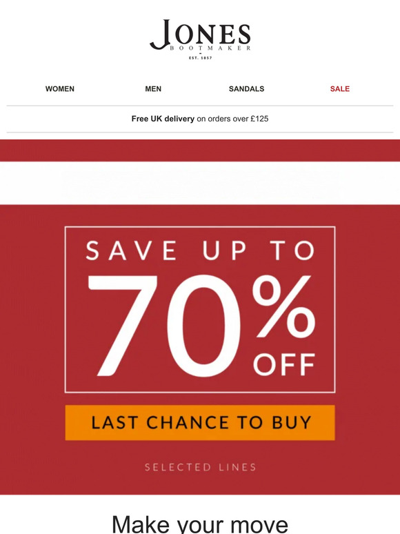 Jones Bootmaker.com: FINAL CALL! Sale ends midnight ⌛ | Milled