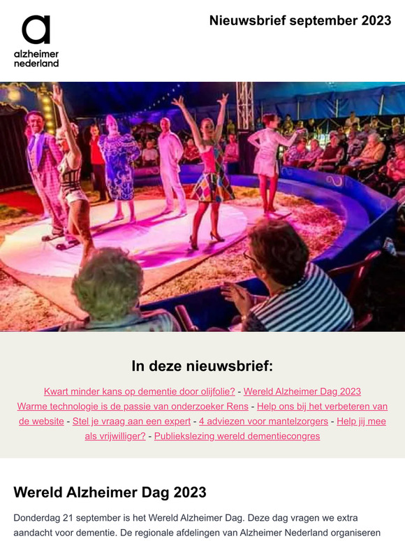 Alzheimer Nederland: Bekijk de activiteiten op Wereld Alzheimer Dag 2023 | Milled