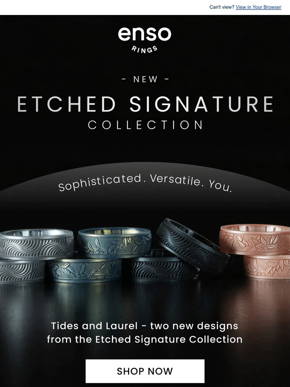 Enso Rings: NEW Etched Signature Rings | Milled