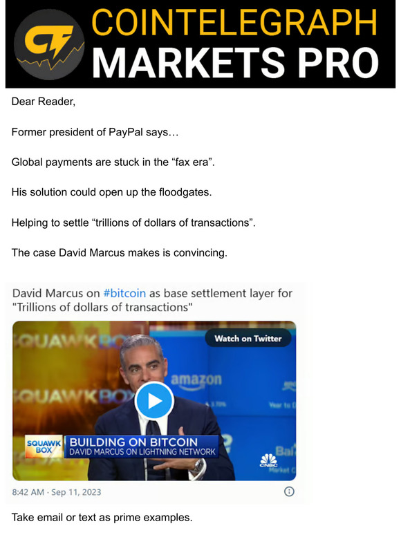 CoinTelegraph: Global crypto payments coming soon | Milled