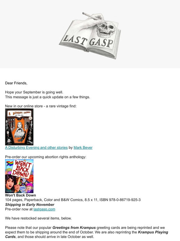 Last Gasp: Back in Stock! KRAMPUS! Todd Schorr, Hi-Fructose Collected ...