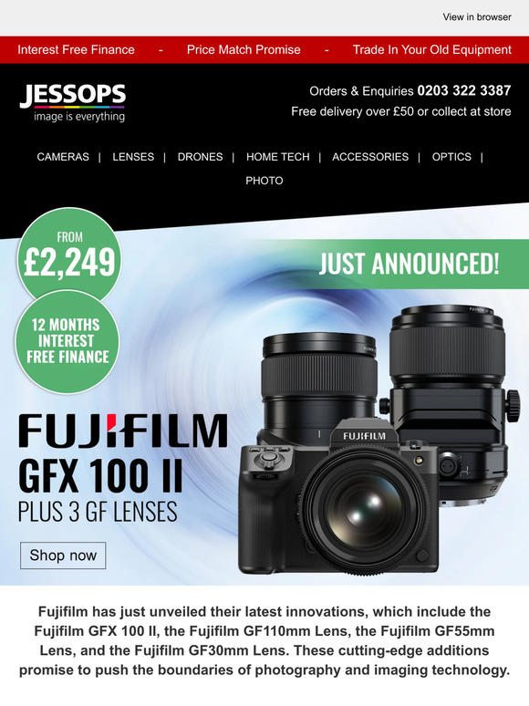 Jessops: Introducing the latest Fujifilm GFX 100 II and GF lenses!⚡📸 ...