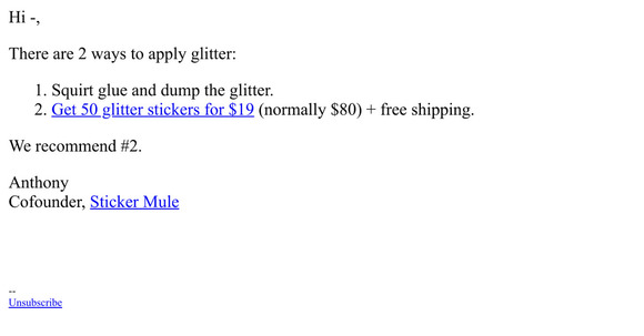 Sticker Mule: Glitter stickers | Milled