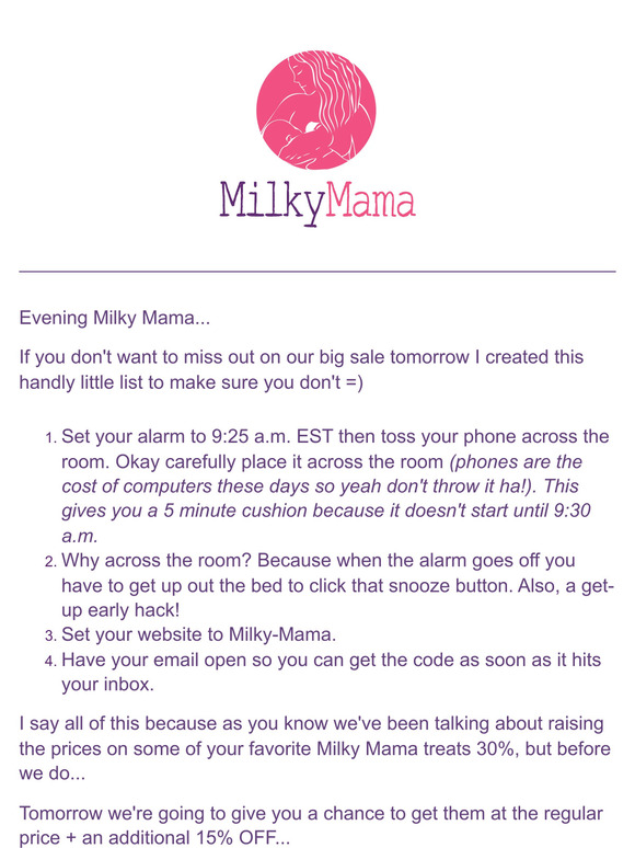 Milky Mama: Please do this before bed | Milled