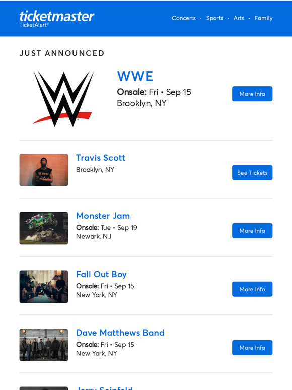 Ticketmaster: WWE, Travis Scott, Monster Jam & more near you! | Milled