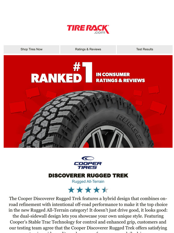 Tire Rack: Cooper Discoverer Rugged Trek Emerges as Top Consumer Choice ...