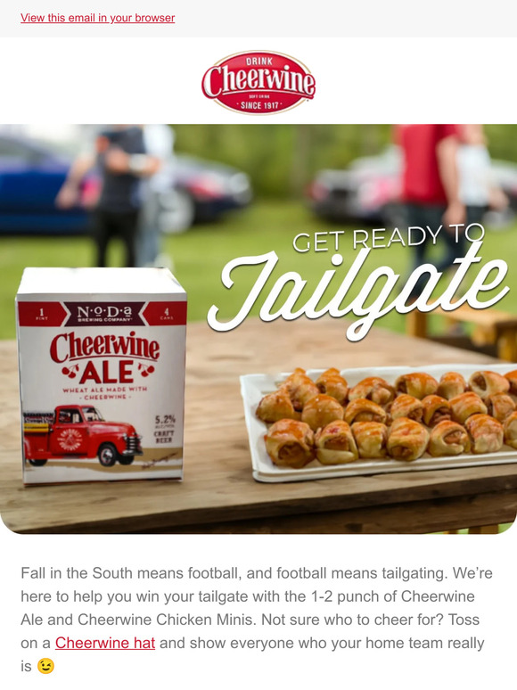 Cheerwine: Win your tailgate with Cheerwine Ale and Chicken Minis 🏈🍒 ...