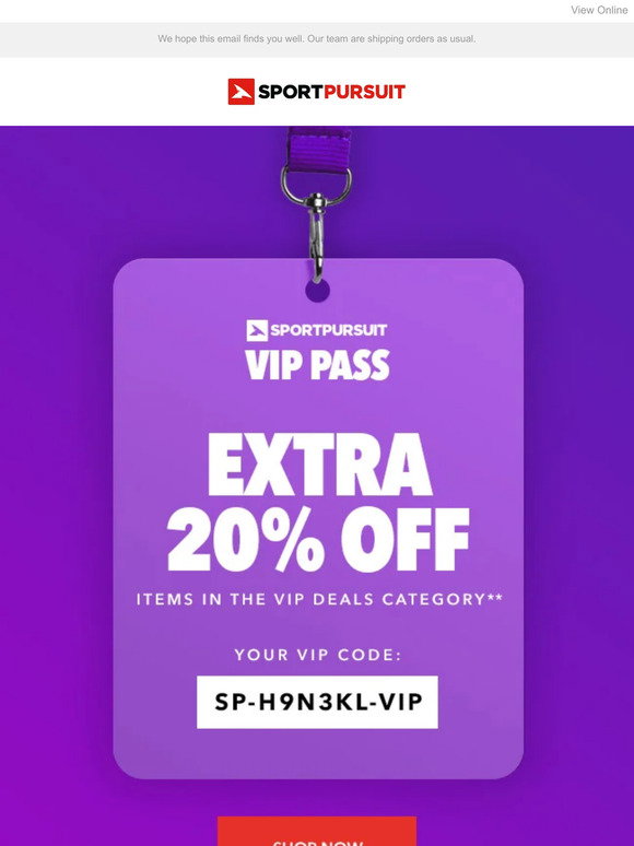 SportPursuit: Your VIP Pass: Extra 20% Off Expires Soon | Milled