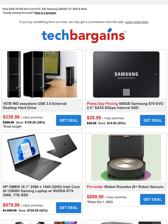 Techbargains: $240 WD 16TB External HDD | 50% off LED Garage Lights | Dell 32" Curved Gaming ...