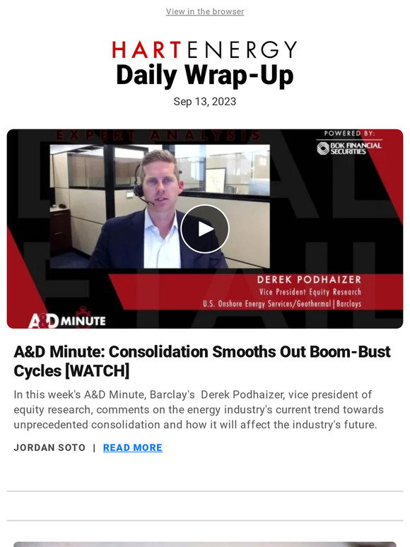 Hart Energy: Daily Wrap-Up: A&D Minute; Permian Earthquakes: A Produced ...