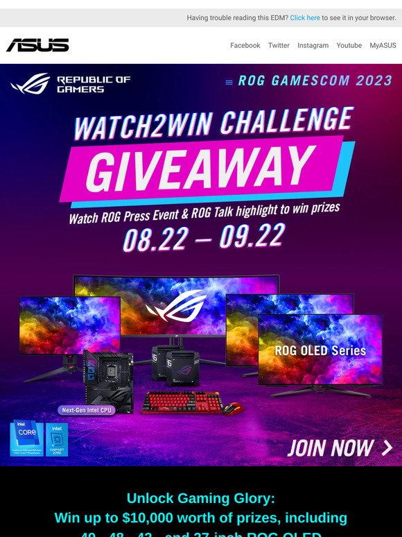 ASUS: Tune in to win an ROG OLED monitor, Z790 motherboard, or gaming ...