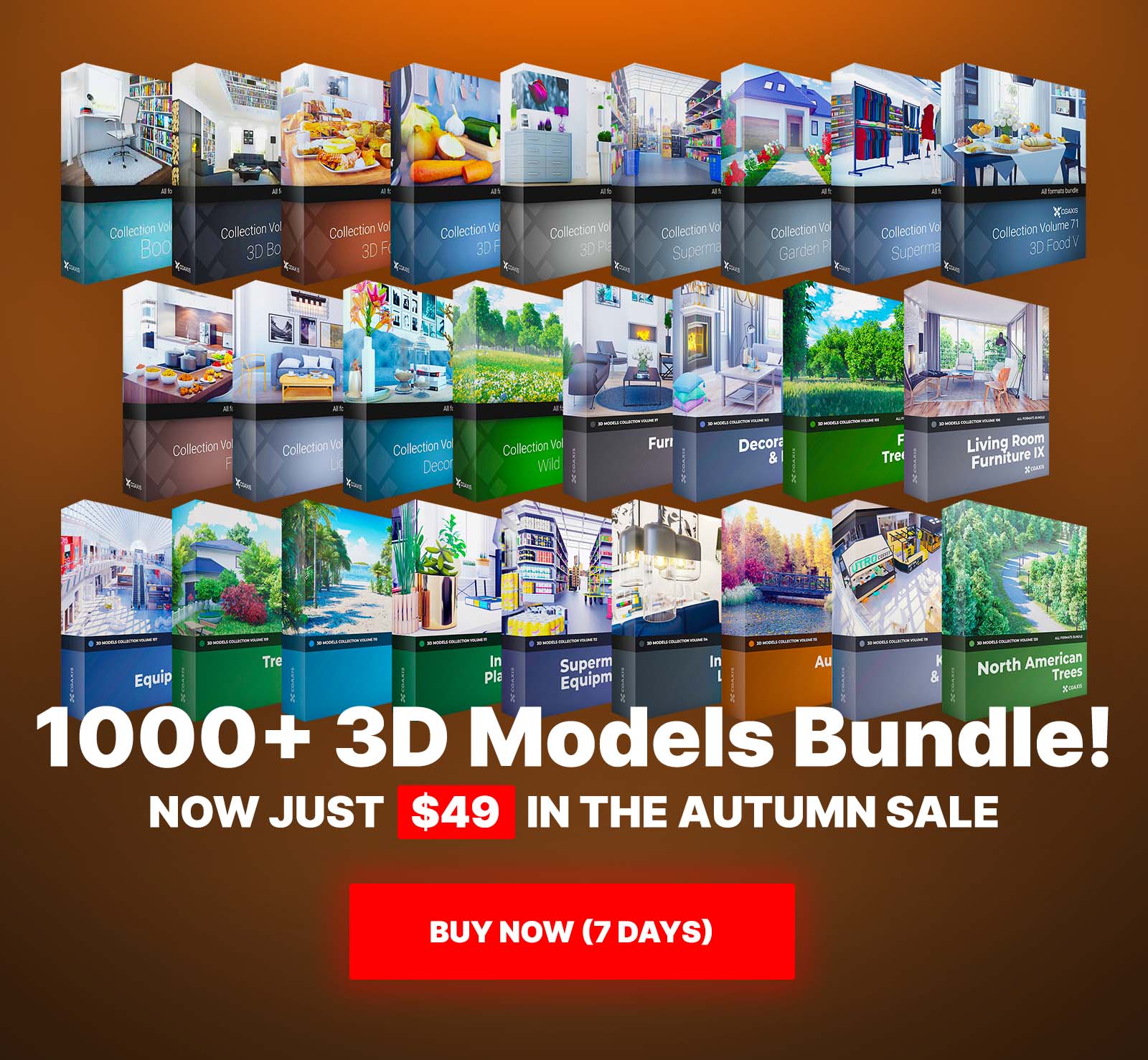 CGAXIS: 1000+ 3D models bundle 🍂 | Milled