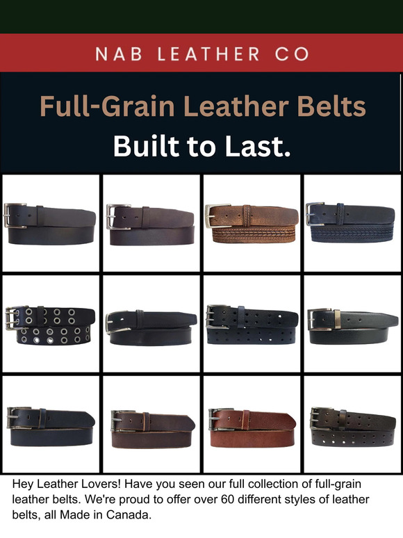 NAB Leather: The Widest Selection of Leather Belts in North America ...