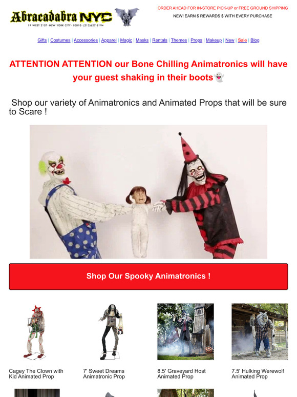 Abracadabra: ATTENTION ATTENTION our Bone Chilling Animatronics will ...