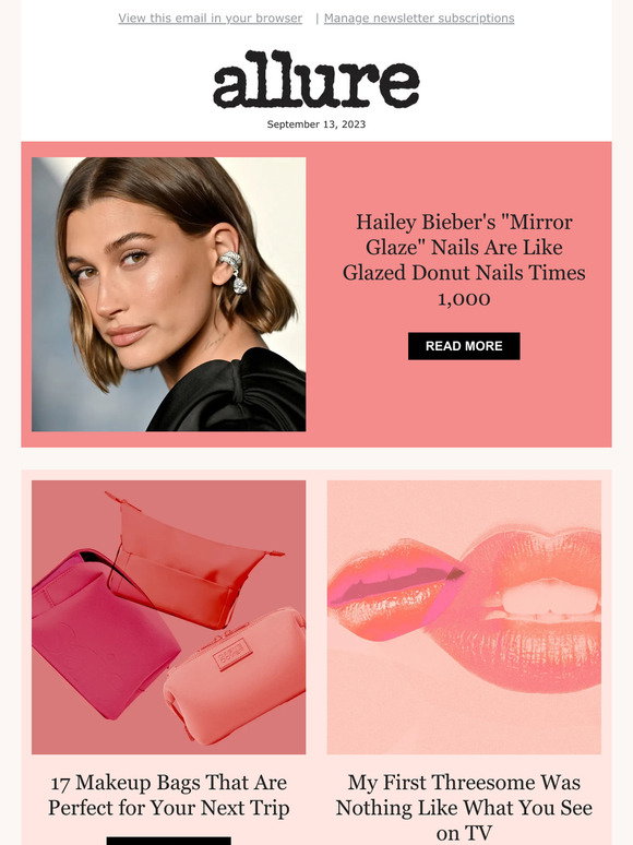 Allure: Hailey Bieber's 'Mirror Glaze' Nails Are Pretty Much Guaranteed ...