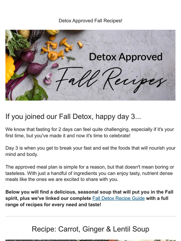 EquiLife: Fall Recipe Guide + Detox Approved 🥕 Soup | Milled