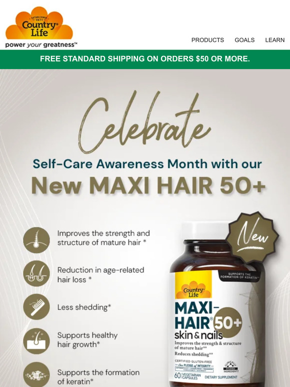 Country Life Vitamins: Introducing our NEW Maxi Hair 50+ | Milled