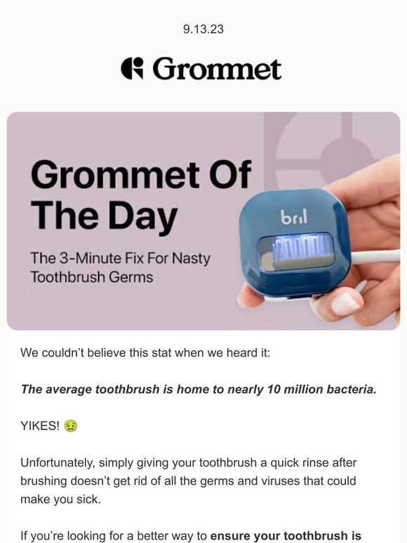 The Grommet: 😁Bril - This portable toothbrush sterilizer kills 99.9% of ...