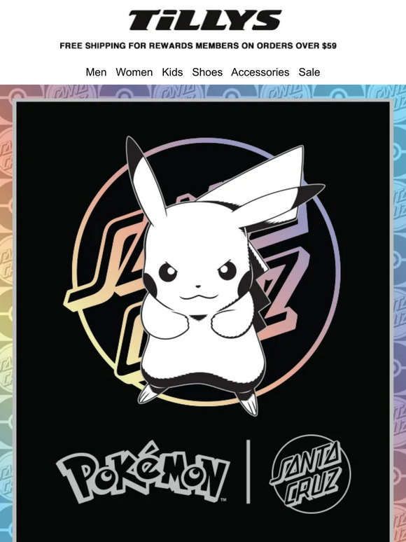 Tilly's: Santa Cruz x Pokémon Collab → New Collection | Milled