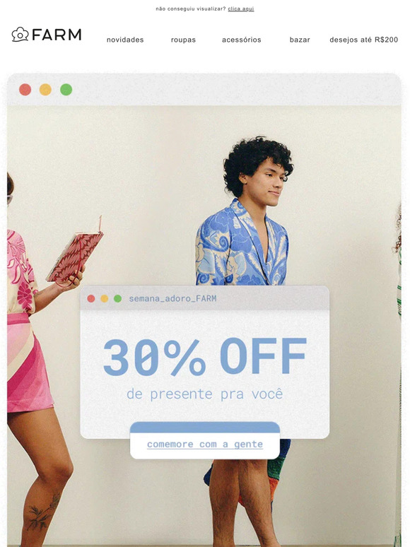 FARM Brasil: nova vitrine chegou com 30% OFF 👀 | Milled