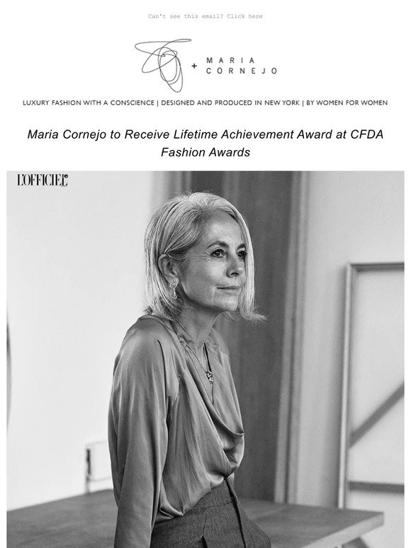 Zero + Maria Cornejo: Maria Cornejo to Receive CFDA Lifetime ...