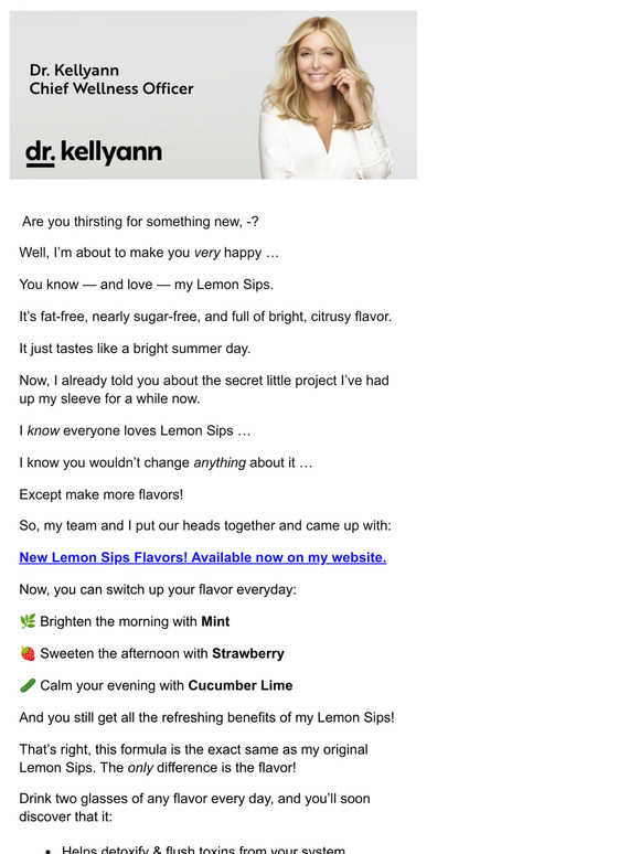 Dr. Kellyann: My NEW Lemon Sips Flavors Are Here! 🎉 | Milled