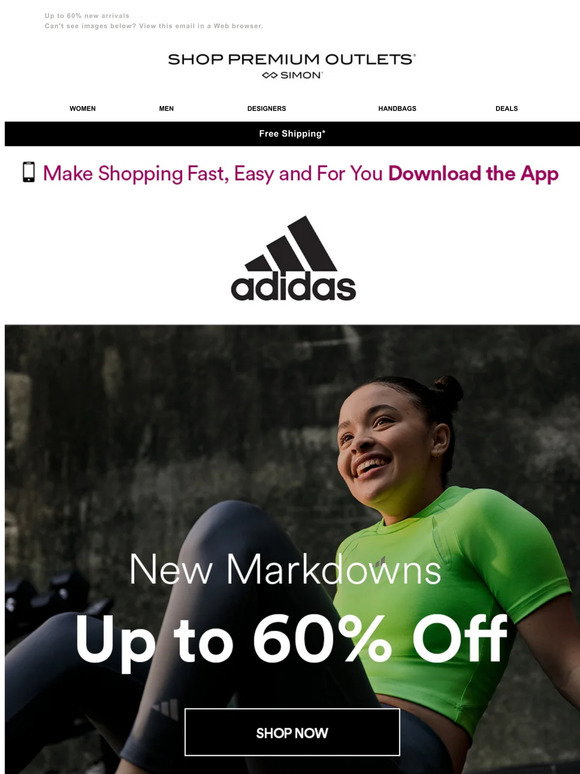 Shop Premium Outlets: JUST IN: New adidas markdowns | Milled