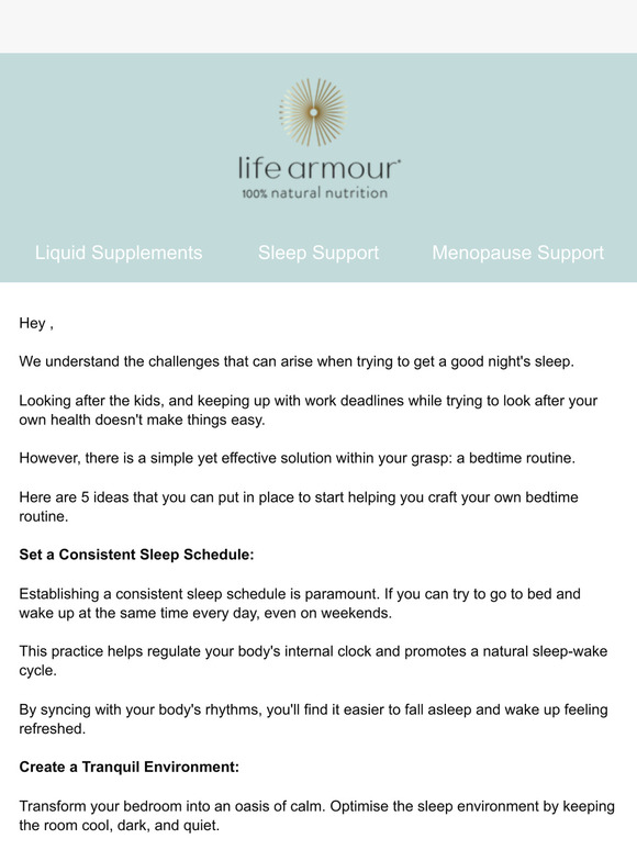 Life Armour: The ultimate bedtime routine | Milled