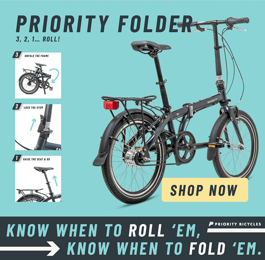 Priority Bicycles: Introducing: Priority FOLDER Folding Bicycle | Milled