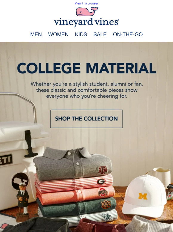 Vineyard Vines: Style 101: The Collegiate Collection | Milled