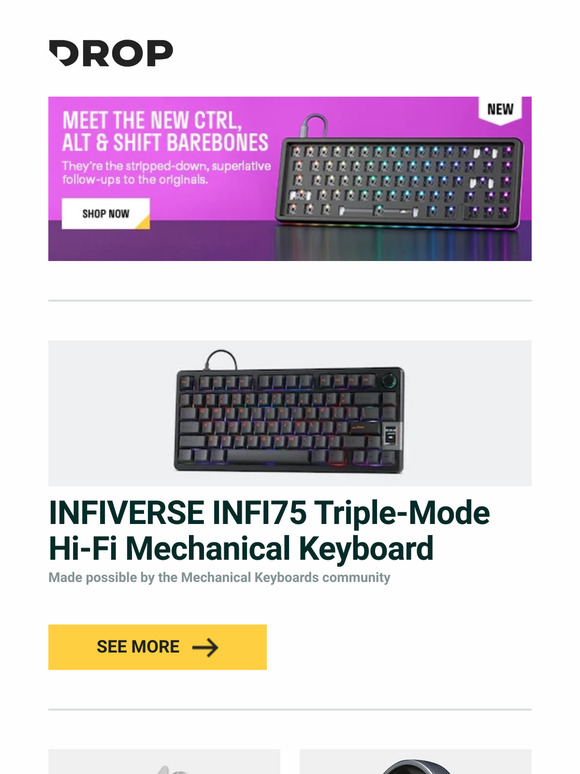 Drop: INFIVERSE INFI75 Triple-Mode Hi-Fi Mechanical Keyboard, Topping ...